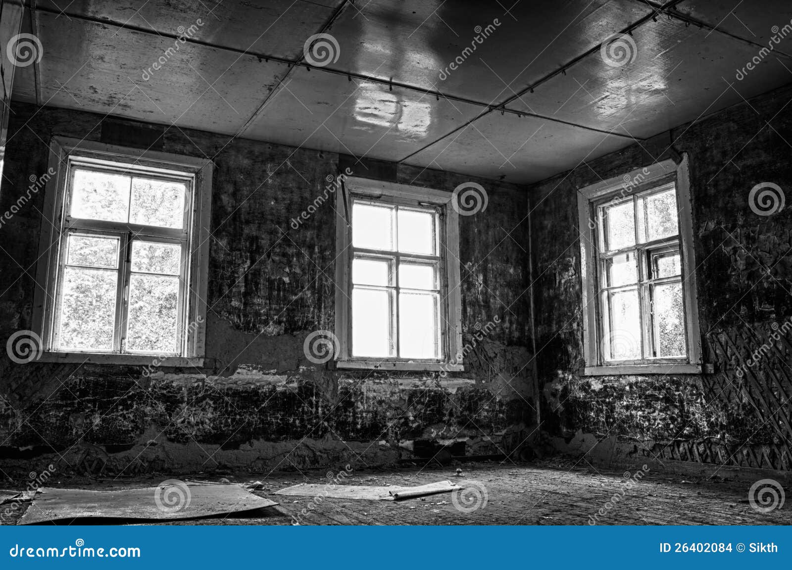 Dark Grungy Abandoned Room stock photo. Image of dirty - 26402084