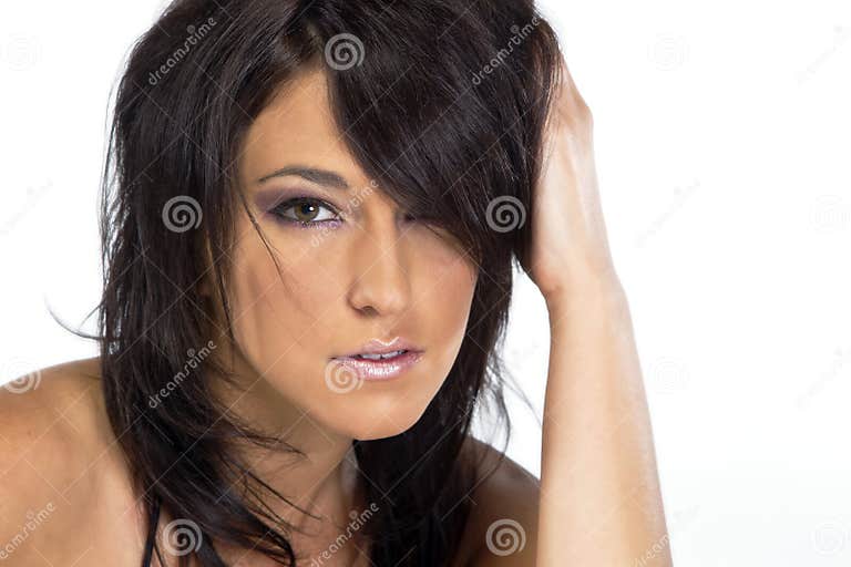 Dark Haired Model Stock Image Image Of Concept Cute 14404041