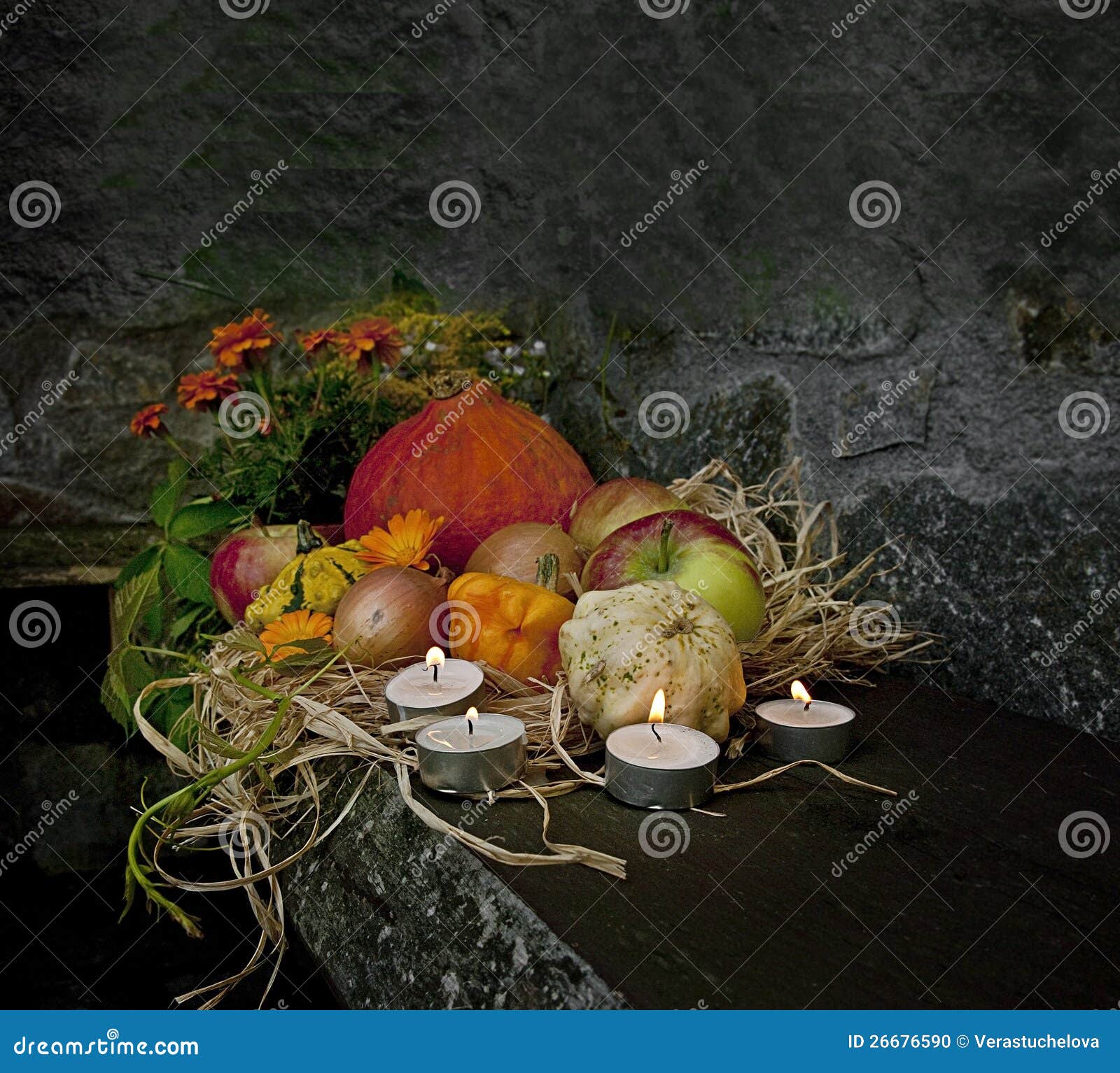 Dark halloween still life stock photo. Image of light - 26676590
