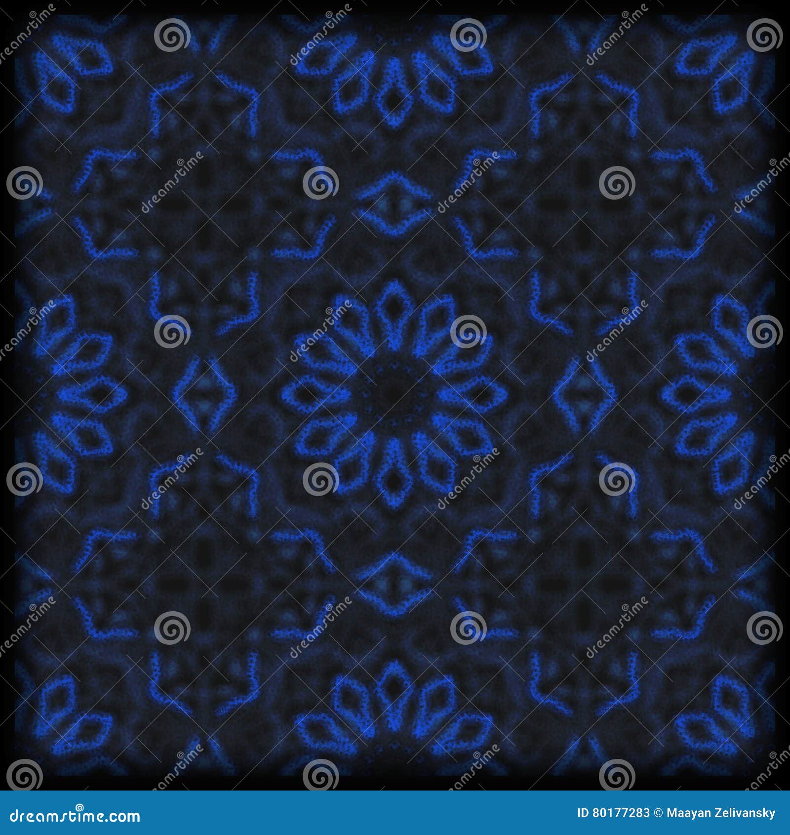 Dark Hand Drawn Blue and Black Pattern Stock Illustration ...