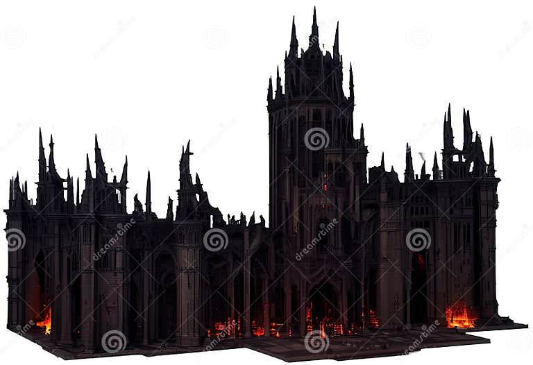 Dark Hell Gate in Fire. Isolated Transparent Background Stock Photo ...
