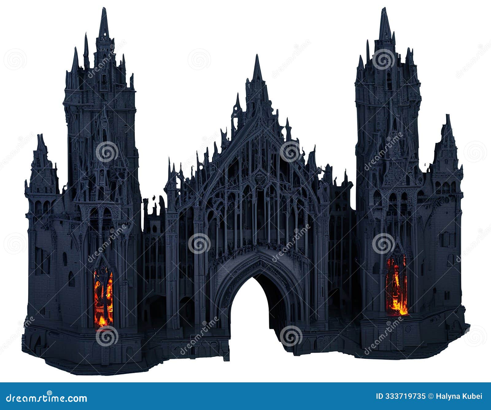 Dark Hell Gate in Fire. Isolated Transparent Background Stock Image ...