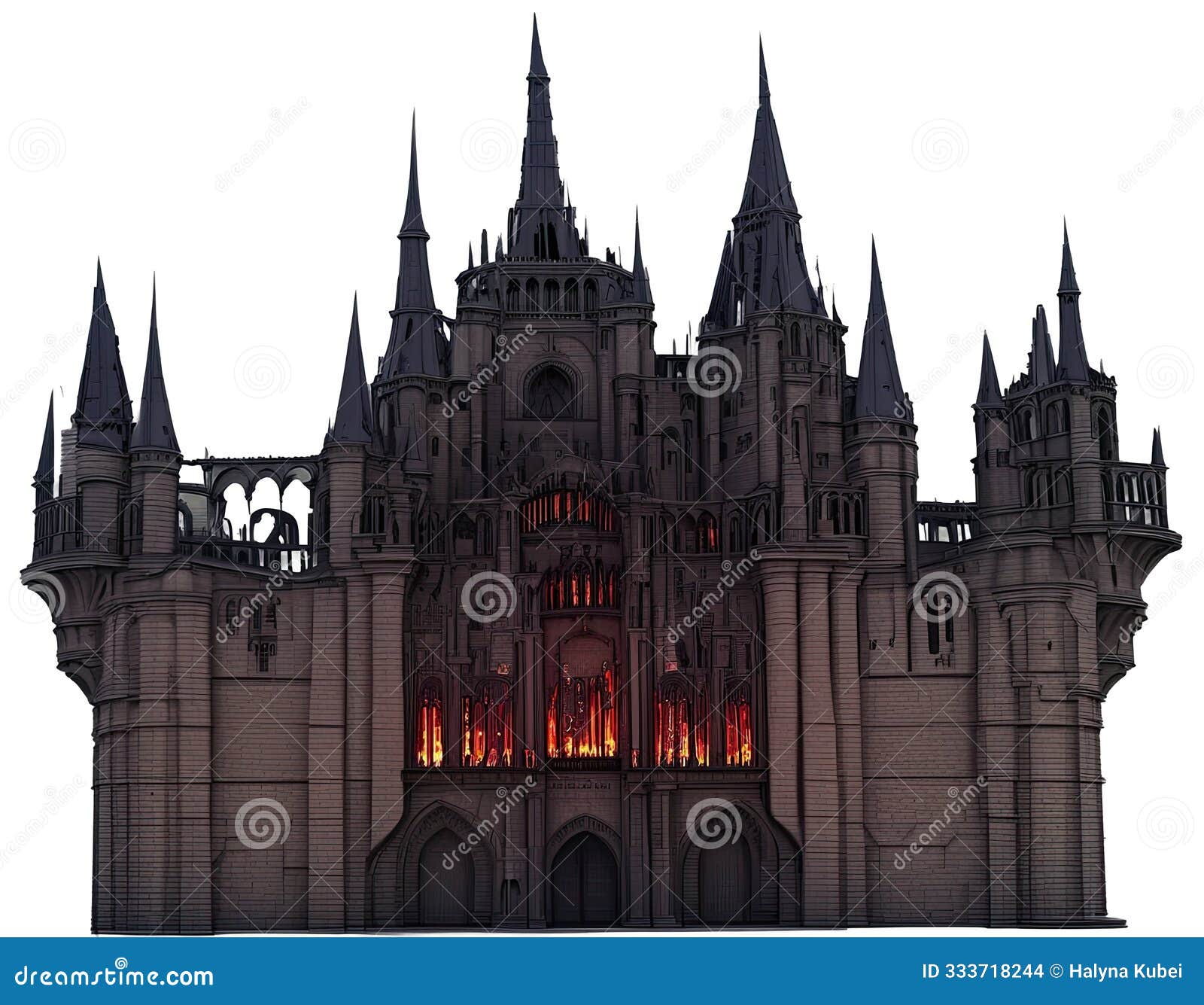 Dark Hell Gate in Fire. Isolated Transparent Background Stock Photo ...