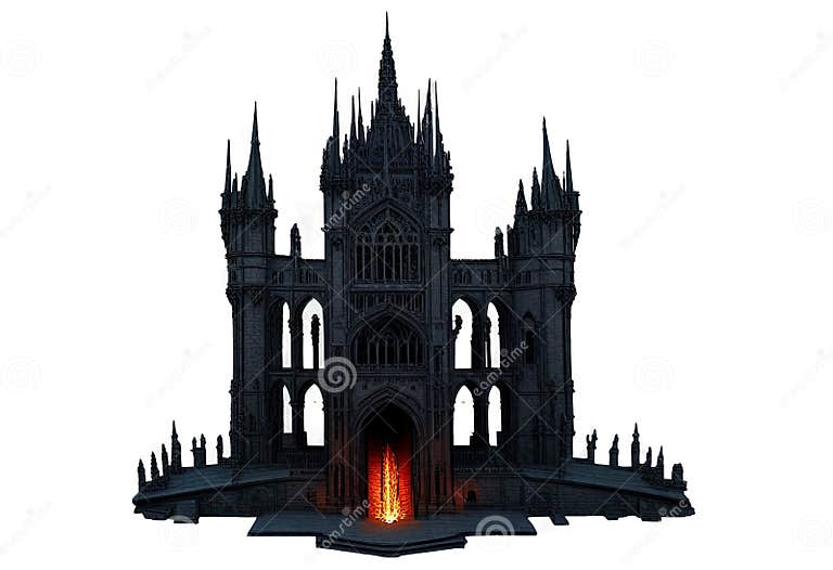Dark Hell Gate in Fire. Isolated Transparent Background Stock Photo ...