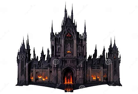 Dark Hell Gate in Fire. Isolated Transparent Background Stock Photo ...