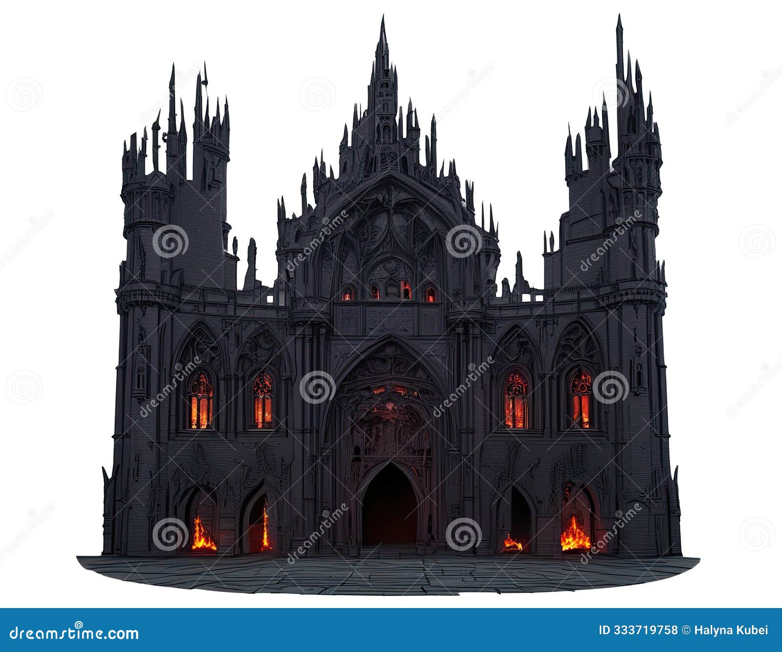 Dark Hell Gate in Fire. Isolated Transparent Background Stock Photo ...