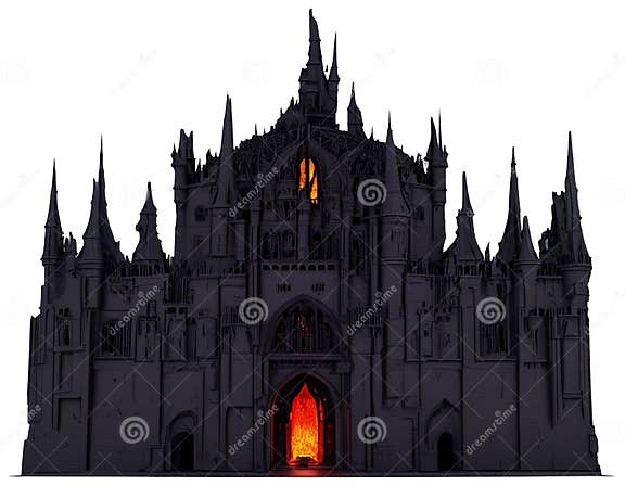 Dark Hell Gate in Fire. Isolated Transparent Background Stock Photo ...
