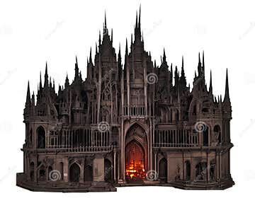 Dark Hell Gate in Fire. Isolated Transparent Background Stock Photo ...