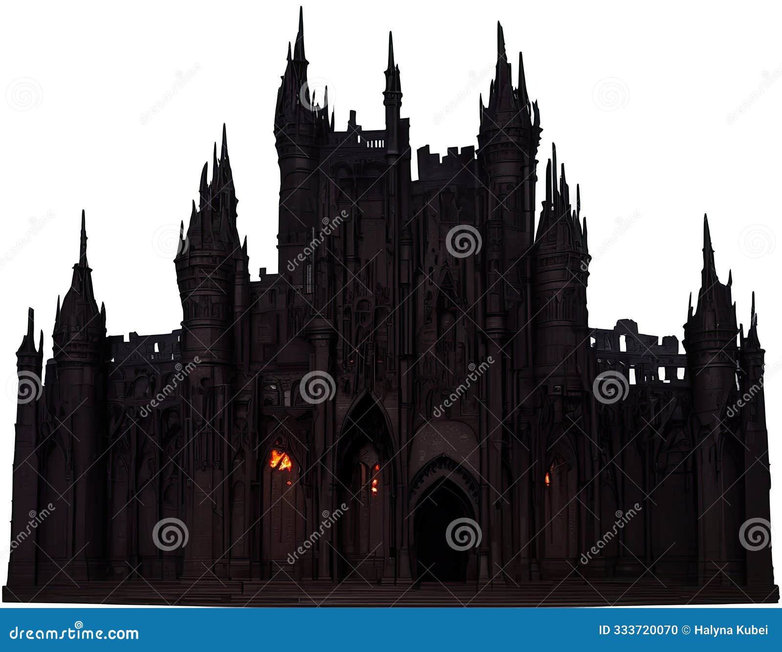 Dark Hell Gate in Fire. Isolated Transparent Background Stock Photo ...