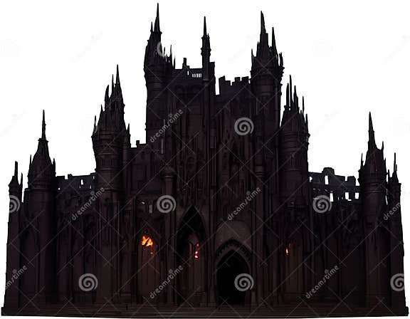 Dark Hell Gate in Fire. Isolated Transparent Background Stock Photo ...