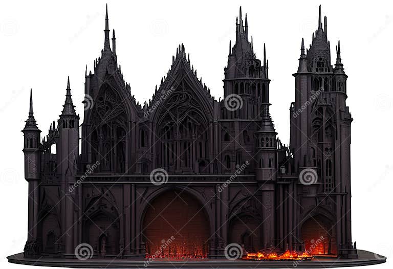 Dark Hell Gate in Fire. Isolated Transparent Background Stock Image ...