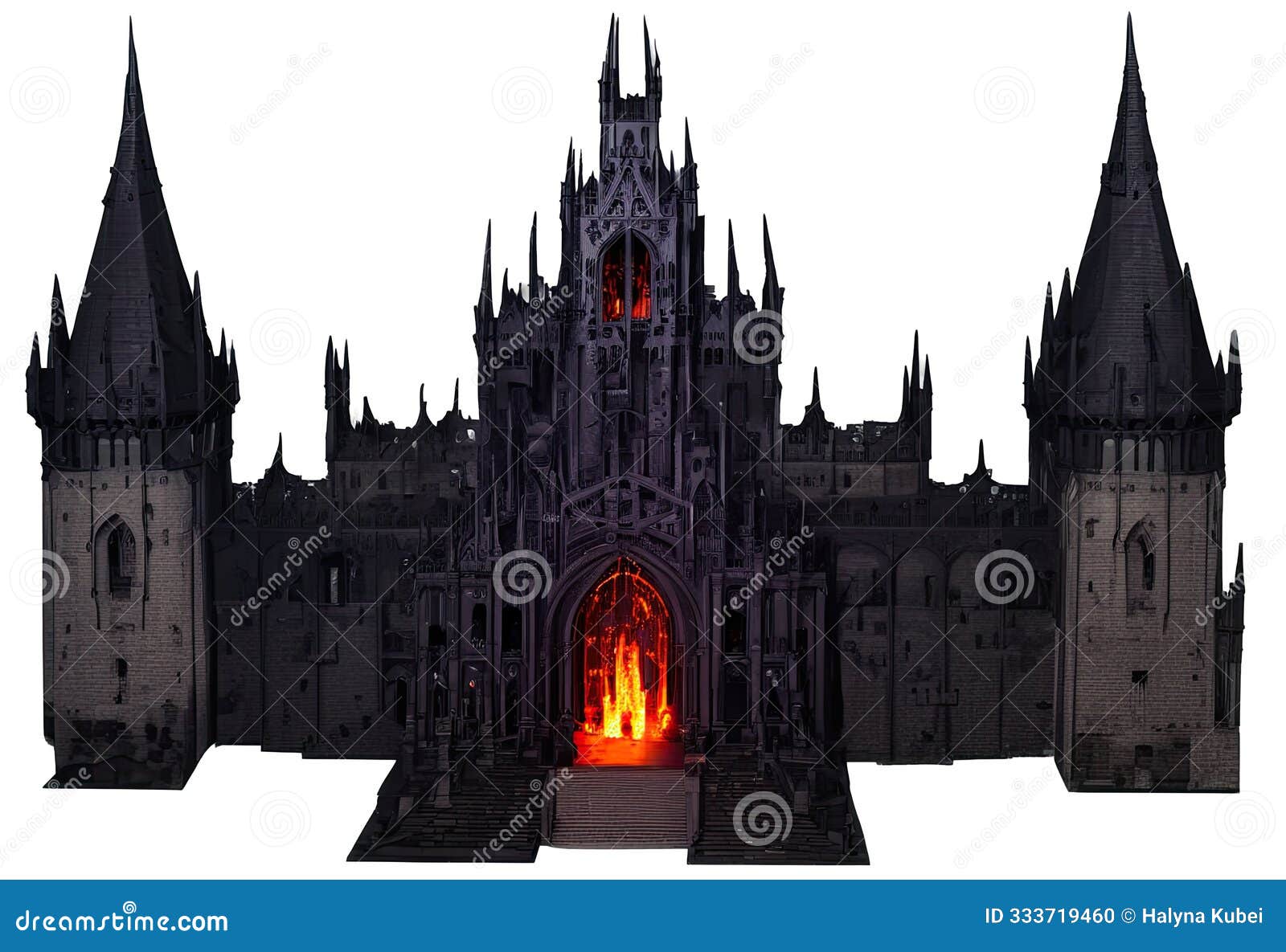Dark Hell Gate in Fire. Isolated Transparent Background Stock Photo ...