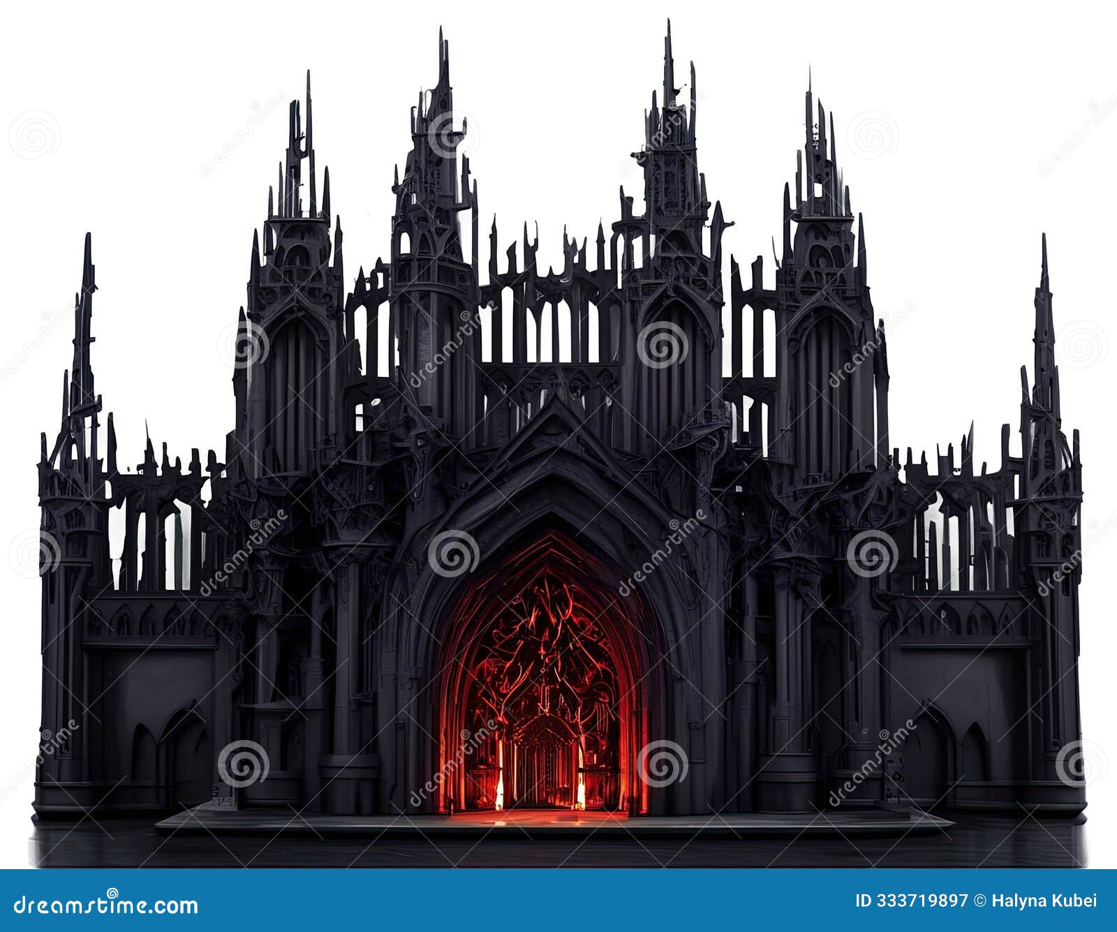 Dark Hell Gate in Fire. Isolated Transparent Background Stock Image ...