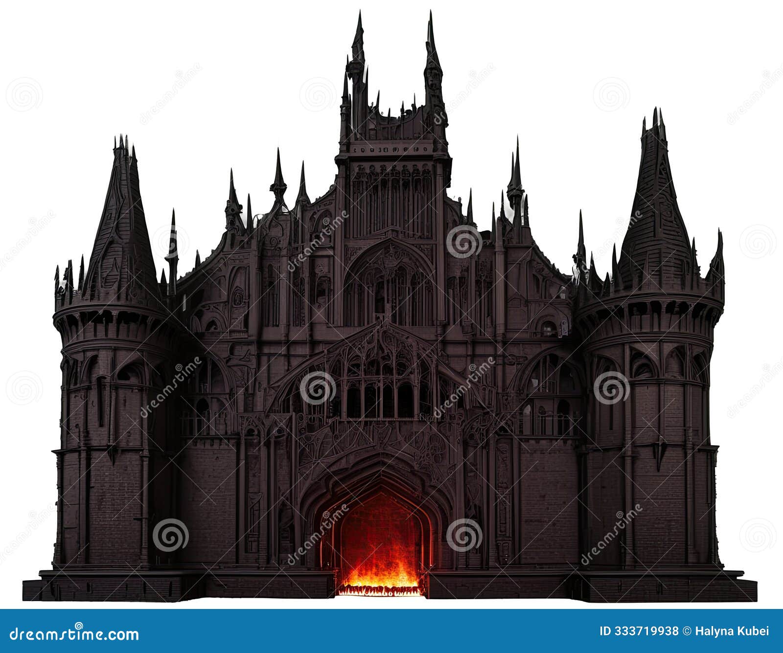 Dark Hell Gate in Fire. Isolated Transparent Background Stock Photo ...