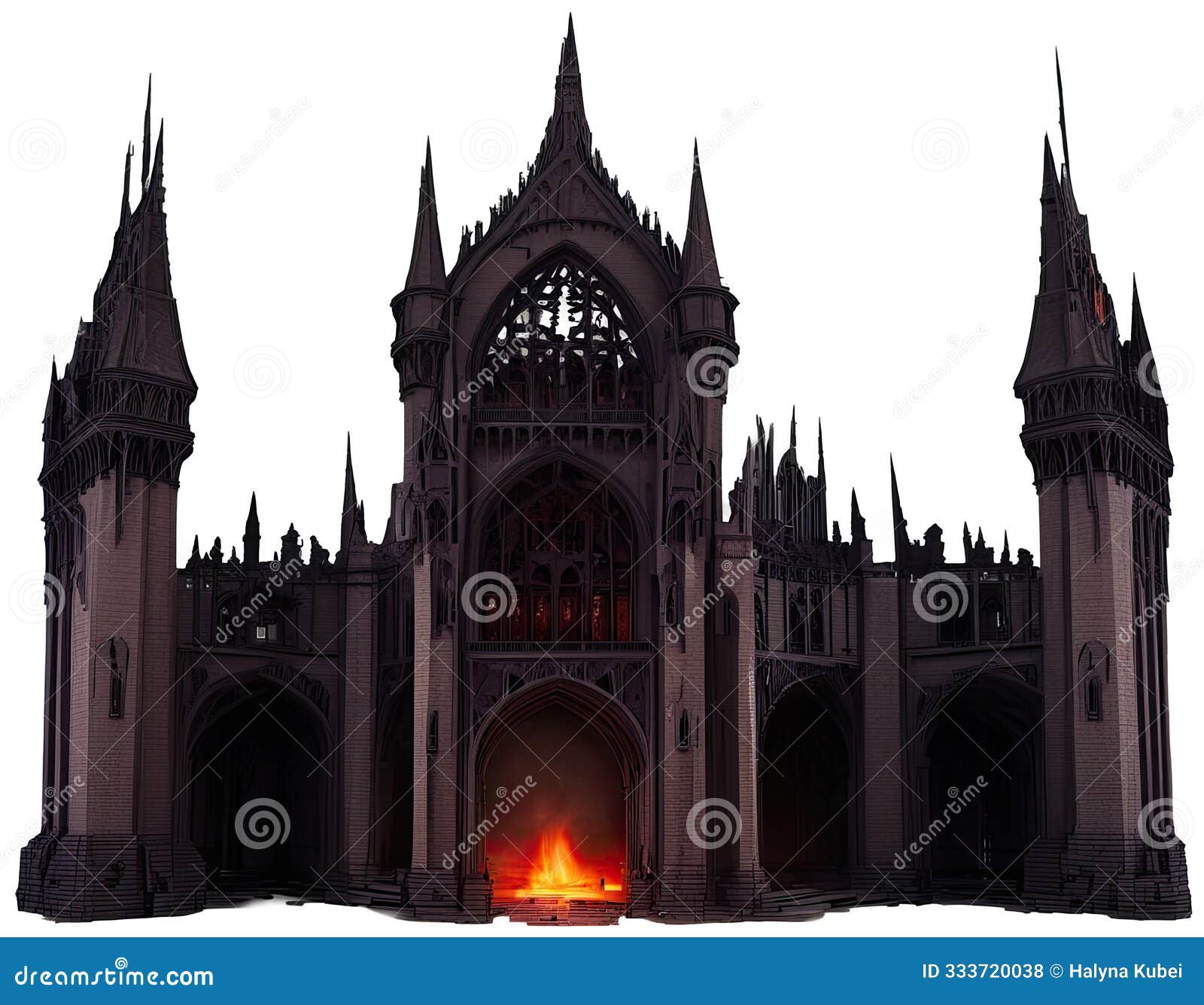 Dark Hell Gate in Fire. Isolated Transparent Background Stock Photo ...