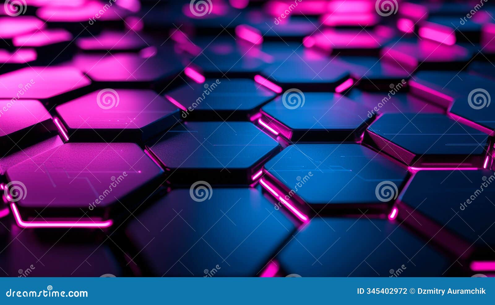 A Dark Hexagon Abstract Technology Background Has Bright Flashes ...
