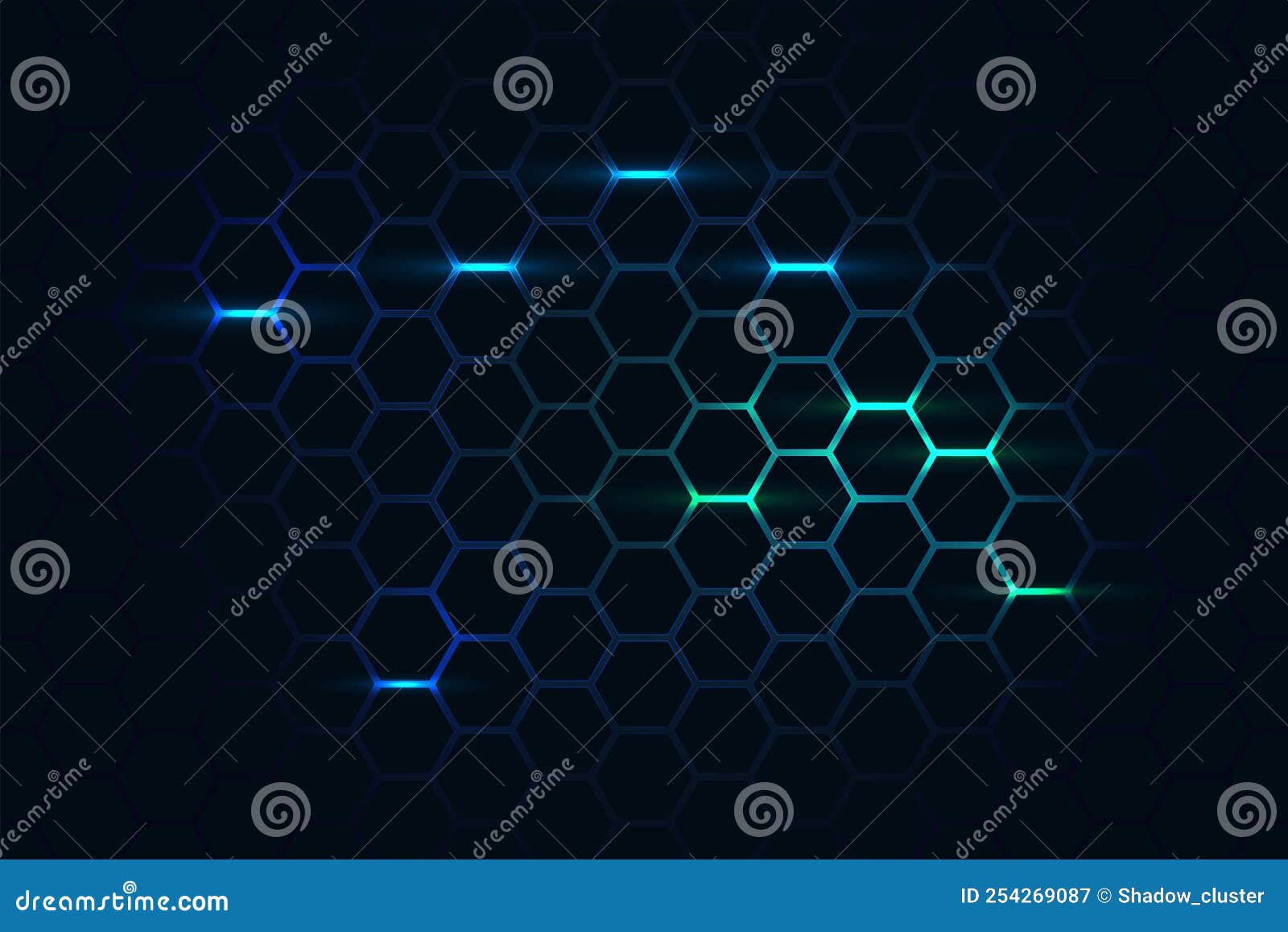 Dark Hexagon Abstract Technology Background. Hexagonal Gaming Vector ...