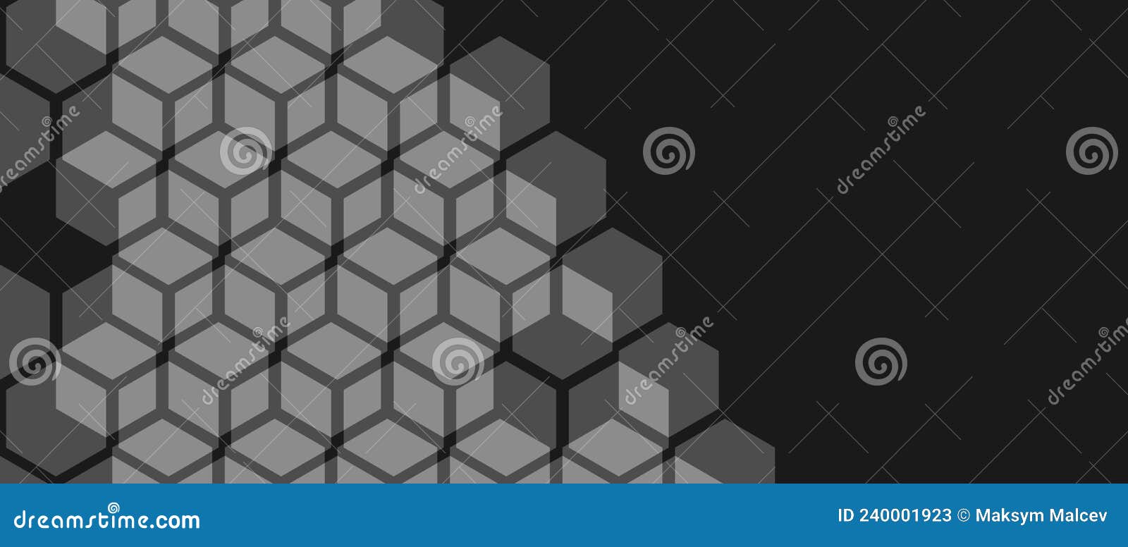 Dark Horizontal Background with Honeycombs. Modern Abstract Technology ...