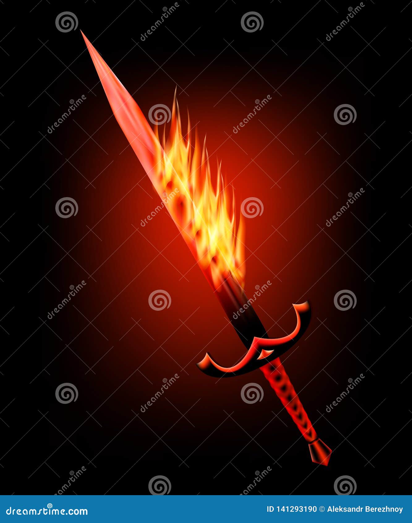 Flaming Sword Stock Illustrations – 116 Flaming Sword Stock ...