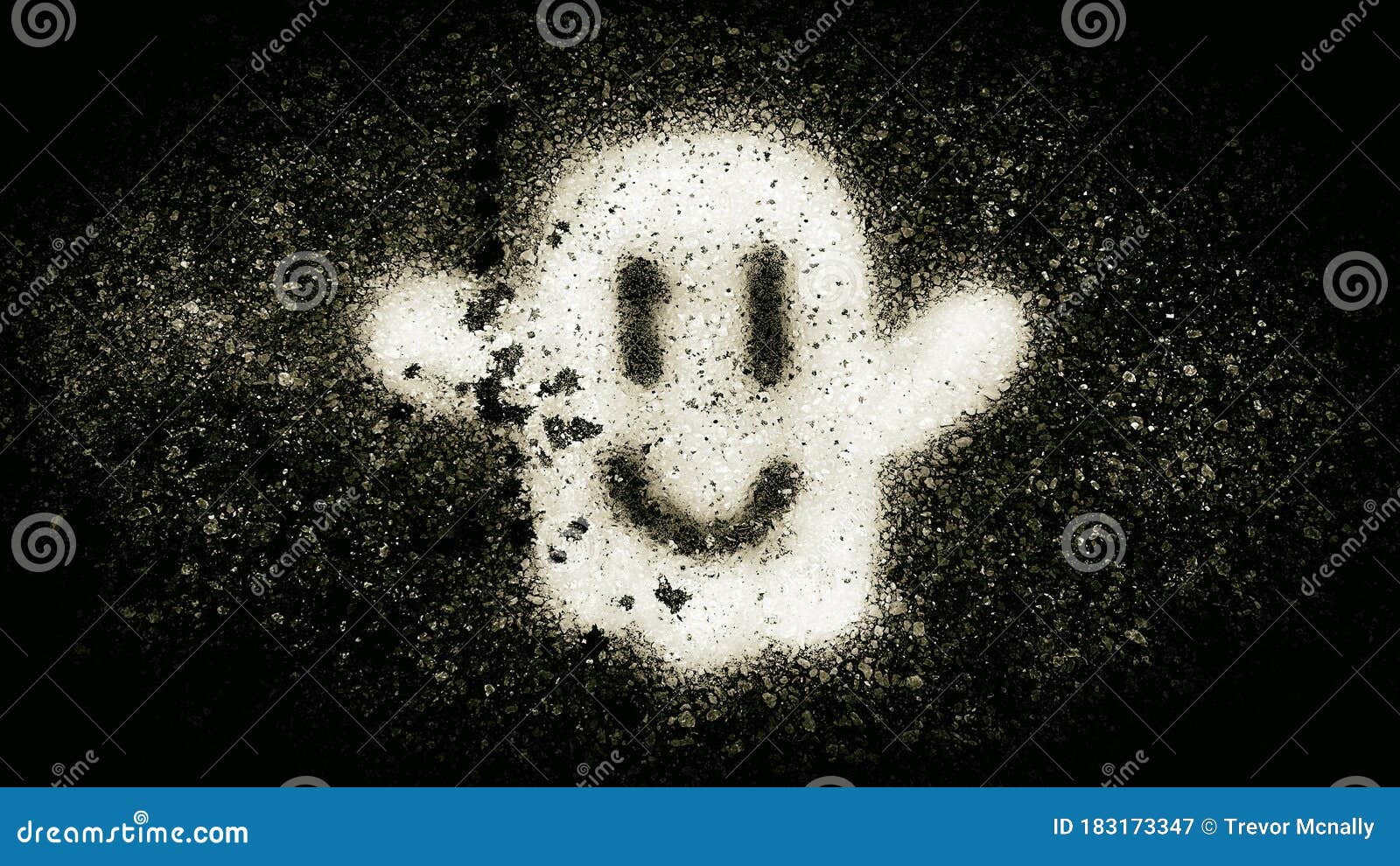 Dark White Ghost Spray-Painted on Sidewalk Stock Image - Image of ...