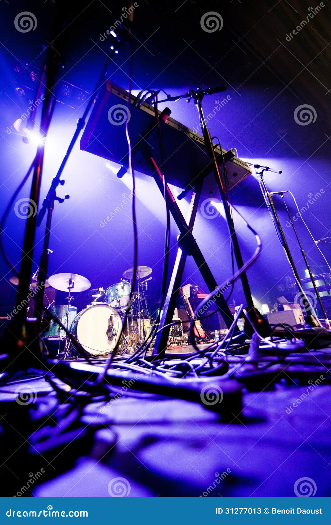 Dark Image of a Stage Ready for a Music Band Live Performance Stock ...