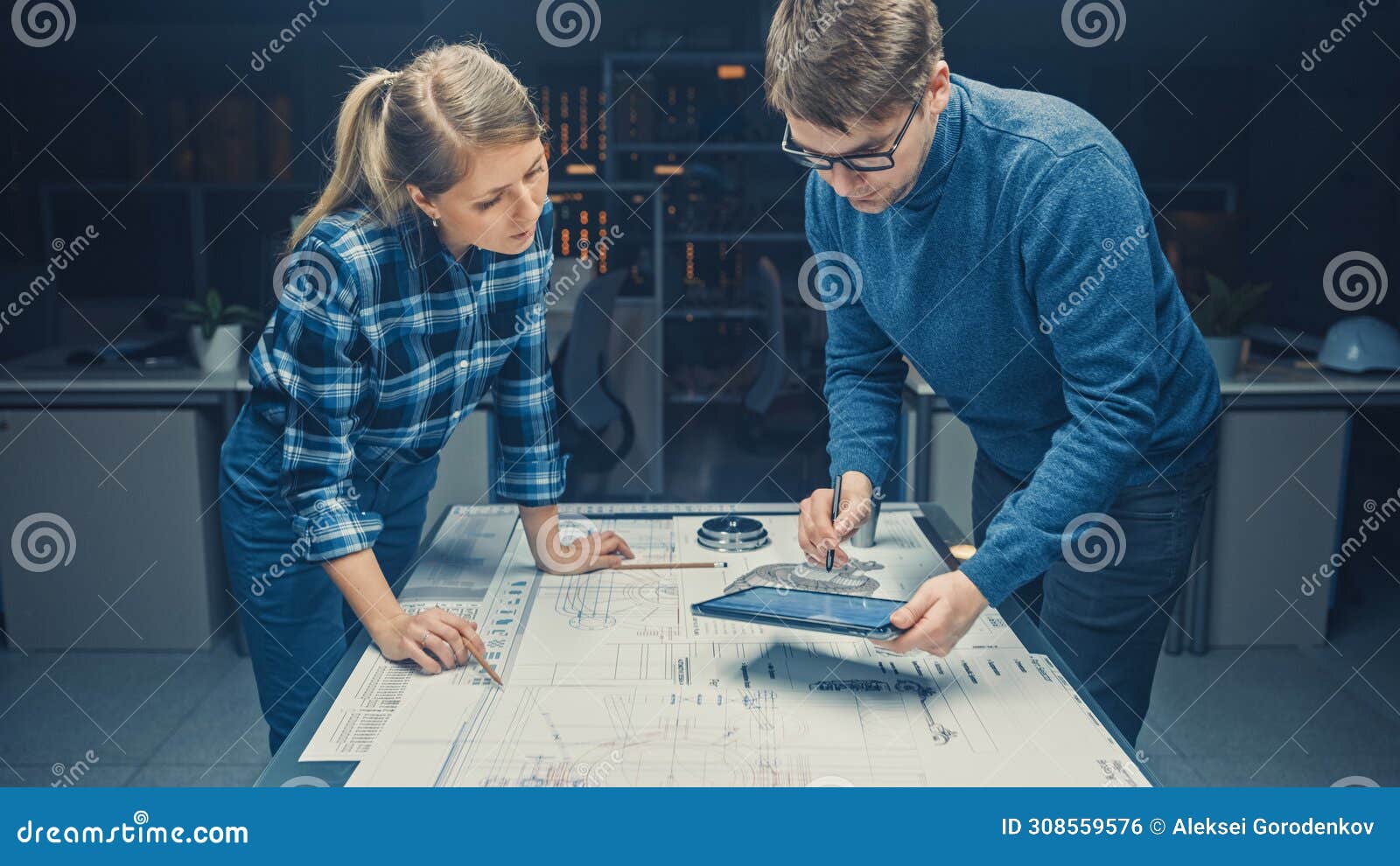 In the Dark Industrial Design Engineering Facility Male and Female ...