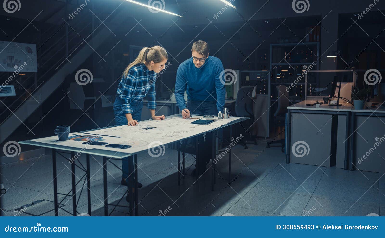 In the Dark Industrial Design Engineering Facility Male and Female ...