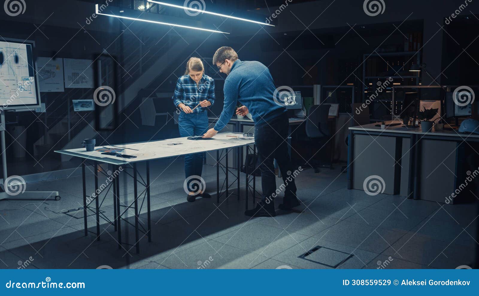 In the Dark Industrial Design Engineering Facility Male and Female ...