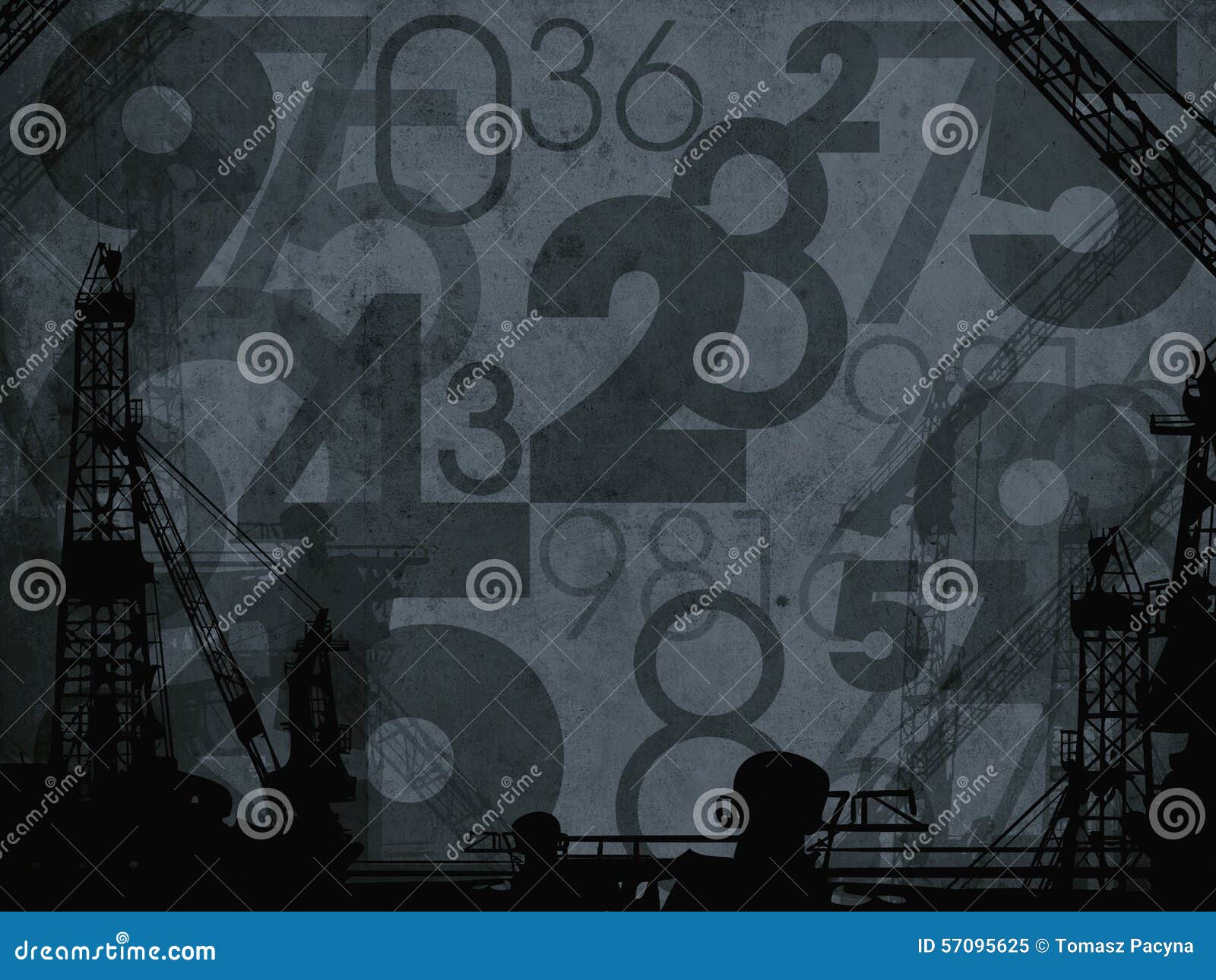 Dark Industrial Numbers Abstract Background Stock Illustration ...