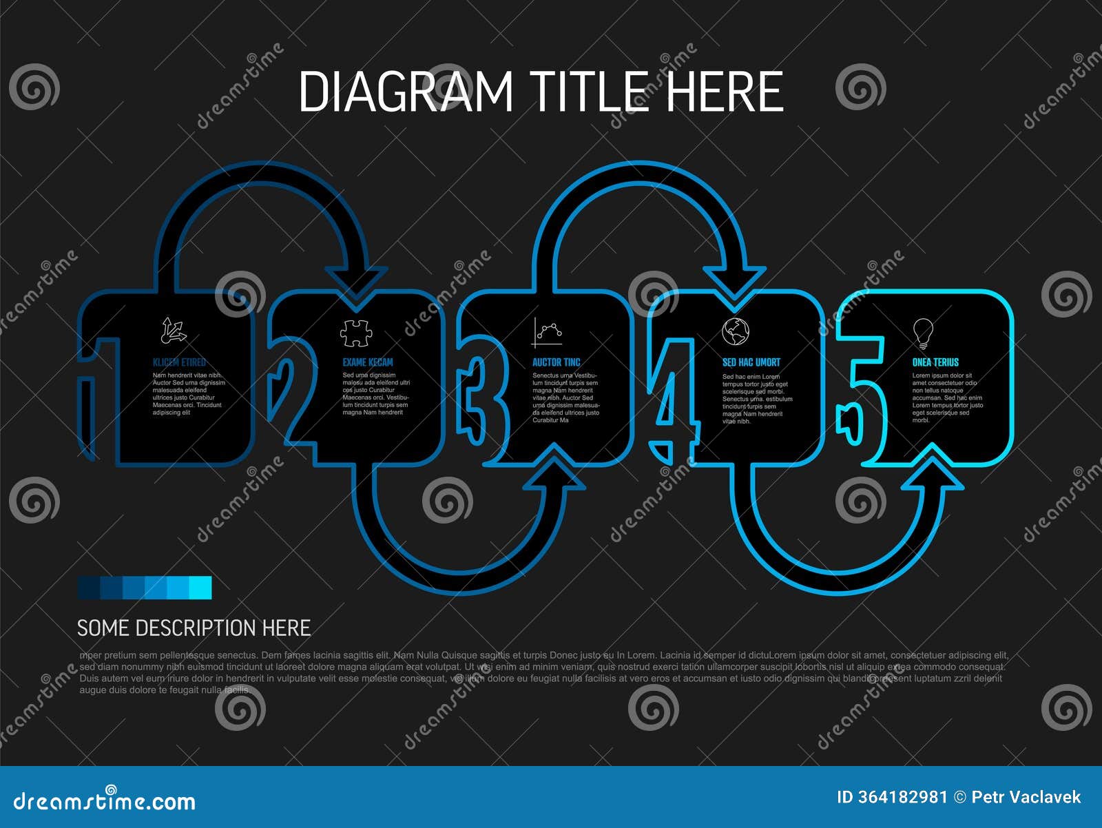Dark Infographic Company Milestones Curved Thick Line Timeline Template ...