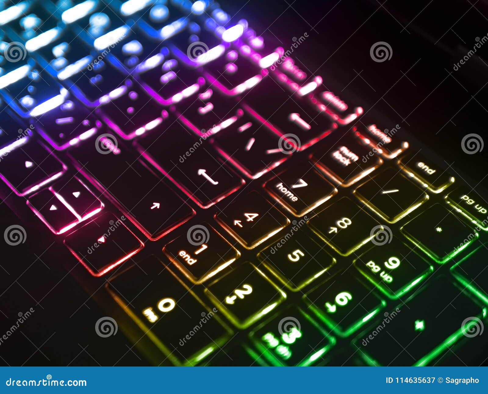 Dark Keyboard with Blue Rgb Backlight Stock Image - Image of ...