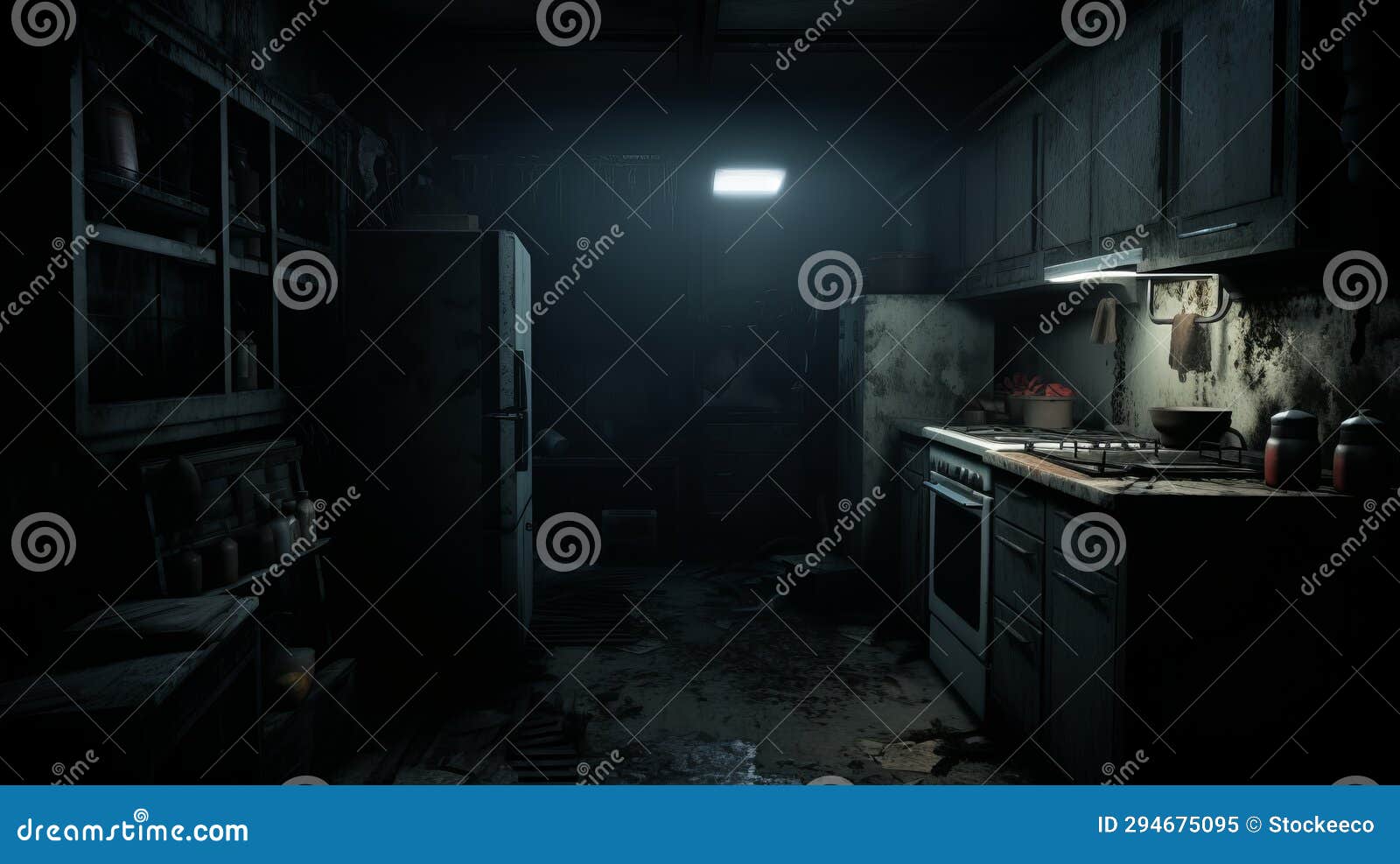 Dark Kitchen: a Terrifying Horror Game in 8k Resolution Stock ...