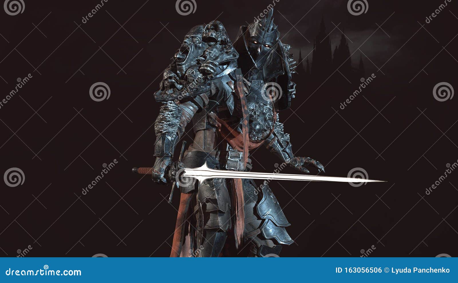 Dark knight men 3d render stock illustration. Illustration of male ...