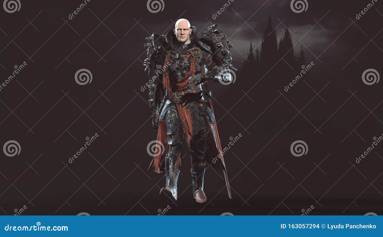 Dark knight men 3d render stock illustration. Illustration of dark ...