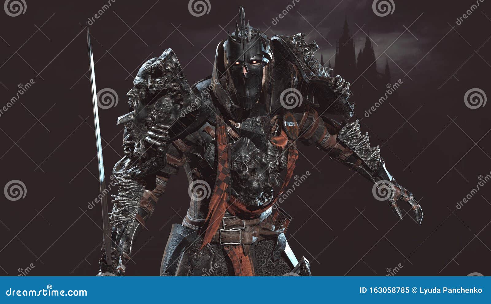 Dark knight men 3d render stock illustration. Illustration of iron ...