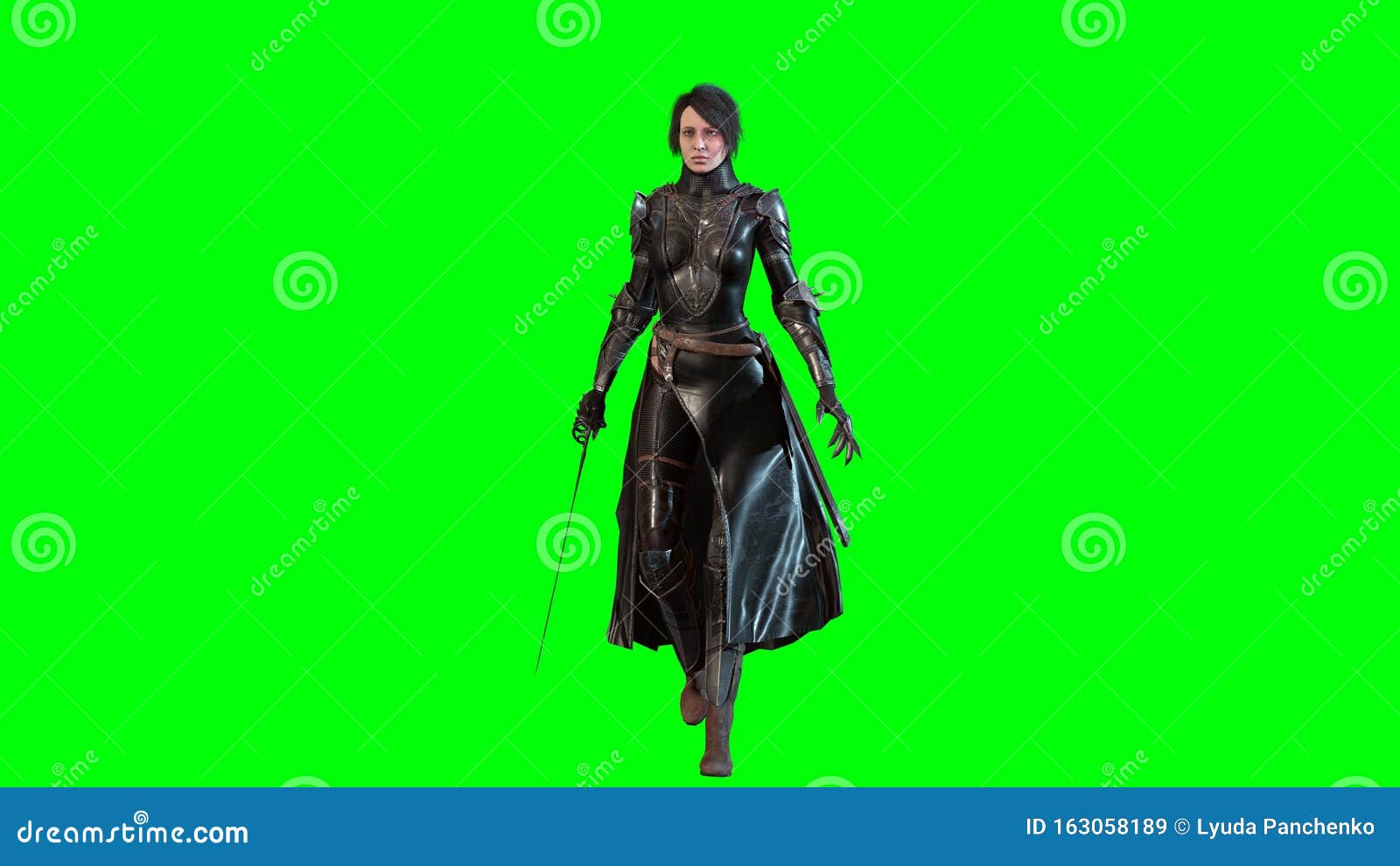 Dark knight lady 3d render stock illustration. Illustration of ...
