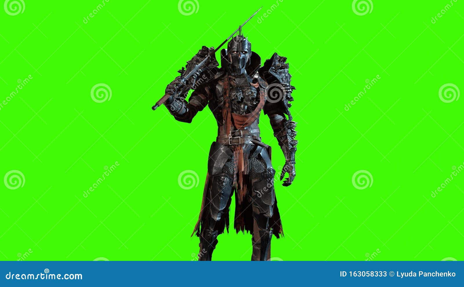 Dark knight men 3d render stock illustration. Illustration of ancient ...