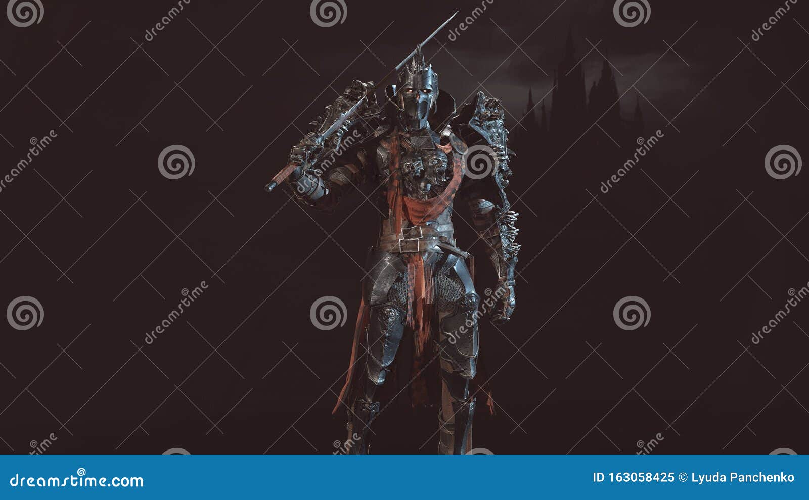 Dark knight men 3d render stock illustration. Illustration of history ...