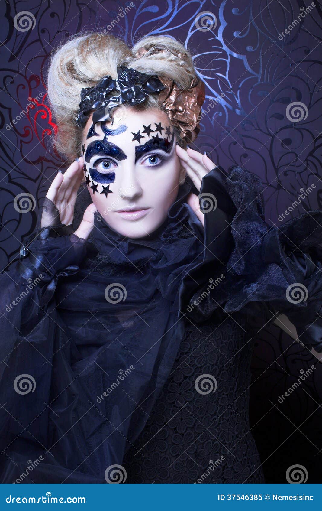 Dark Lady. stock image. Image of halloween, female, pretty - 37546385
