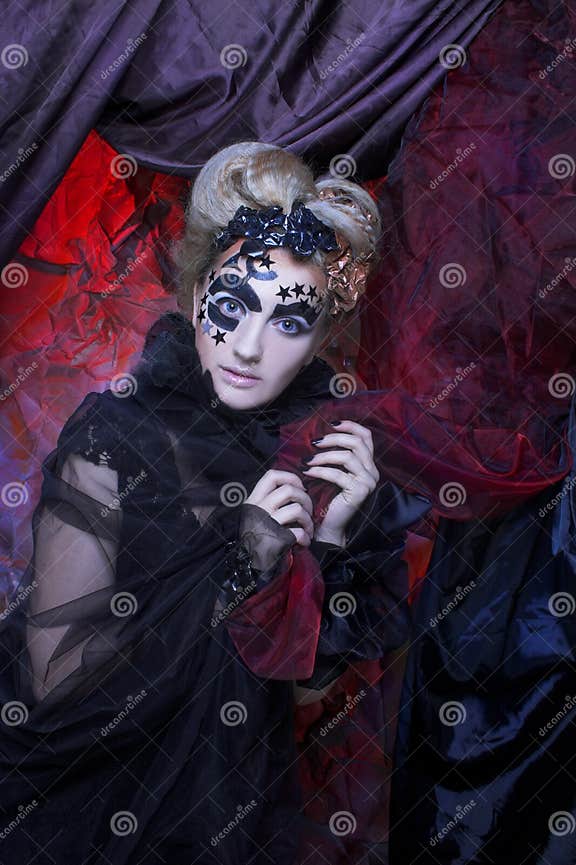 Dark Lady. stock photo. Image of makeup, fear, beautiful - 37687704