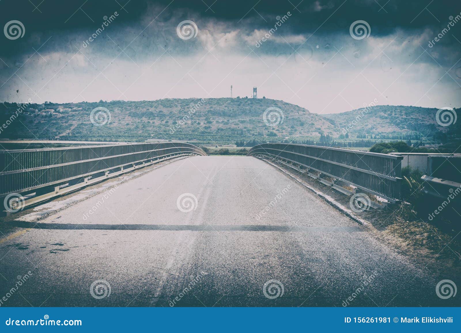 Dark Landscape with Dirty Road and Moody Sky. Stock Image - Image of ...