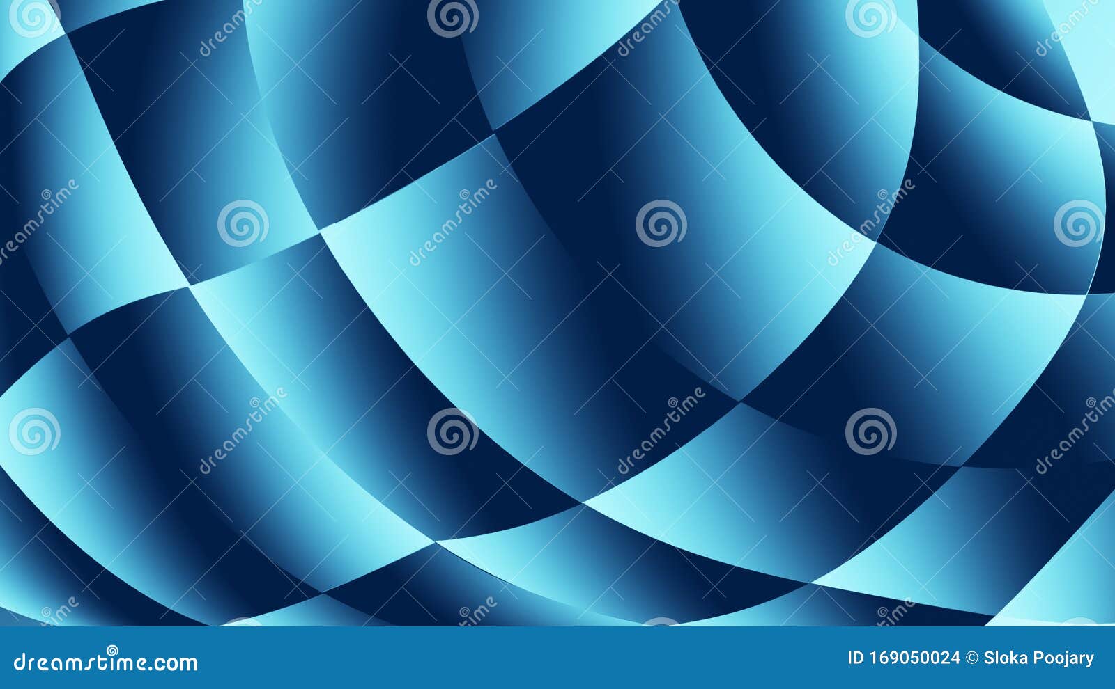 Dark And Light Blue Colored Wavy Square Shape 3d Design With Gradient ...