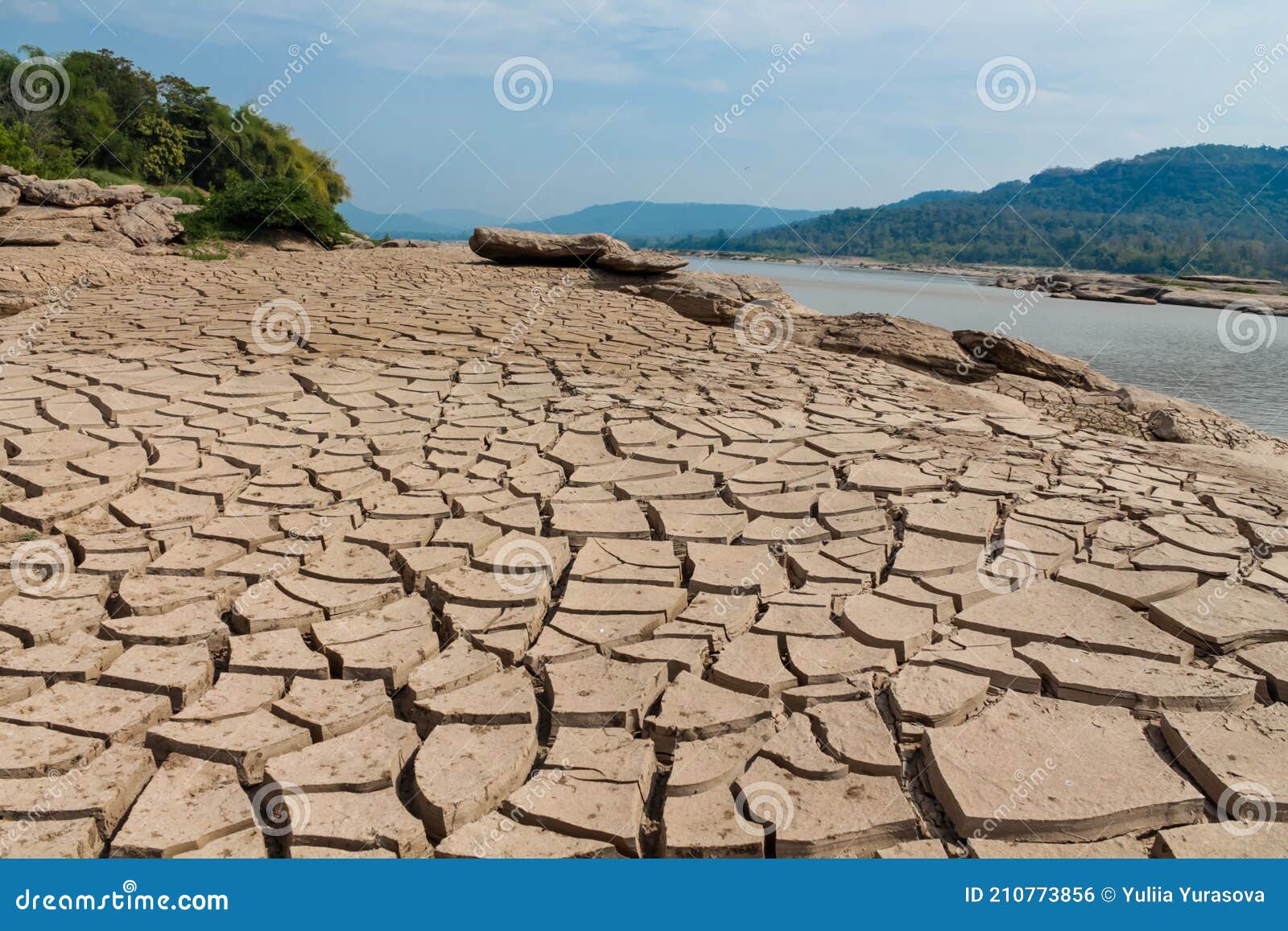 Dry Soil Texture Pattern Inside the Drying Riverbed Stock Photo - Image ...