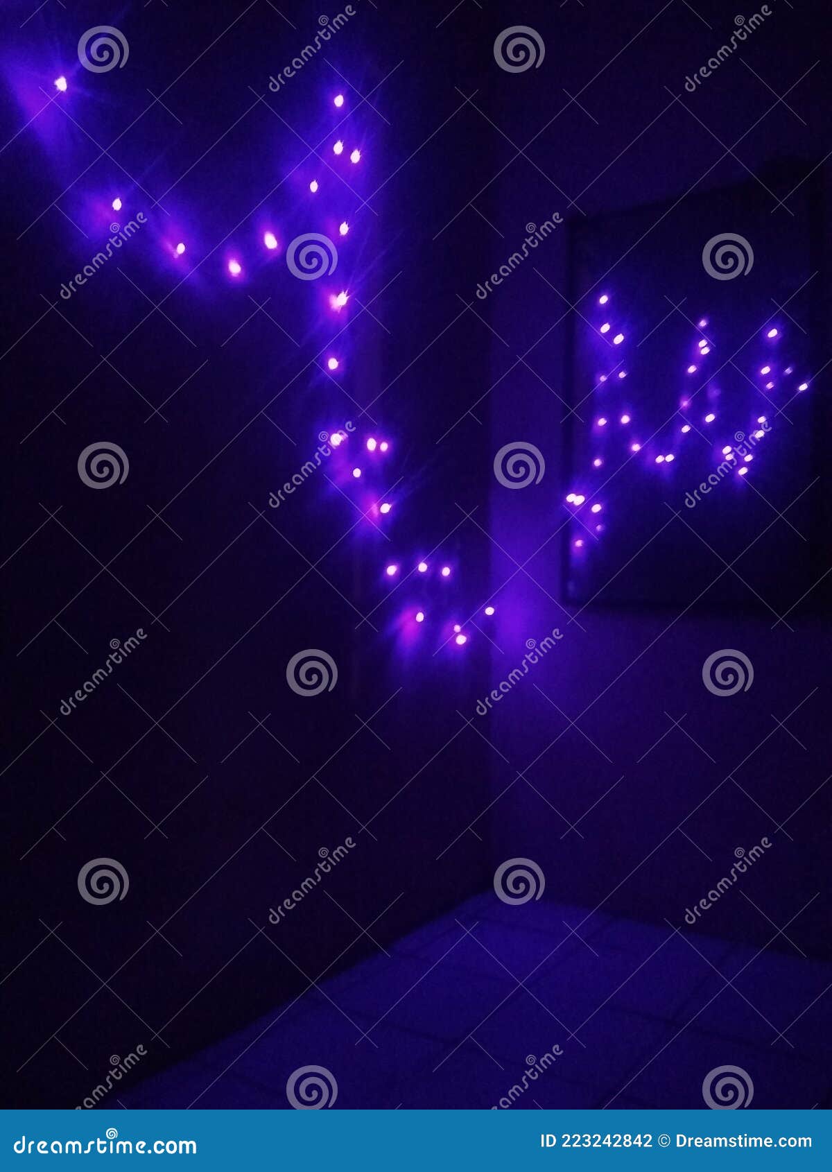 Dark Light Mirror Reflection Violet Stock Photo - Image of bedroom ...
