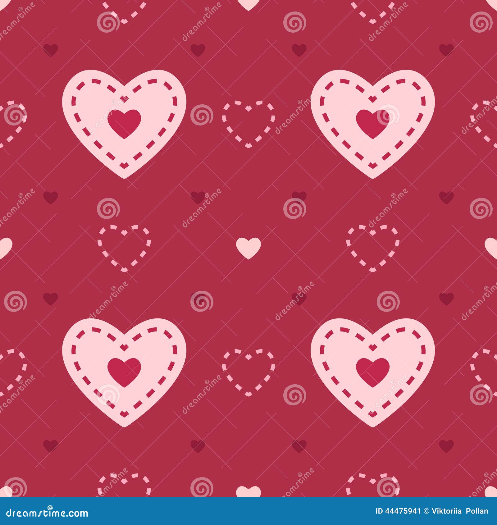 Dark and Light Pink Seamless Heart Vector Pattern Stock Vector ...