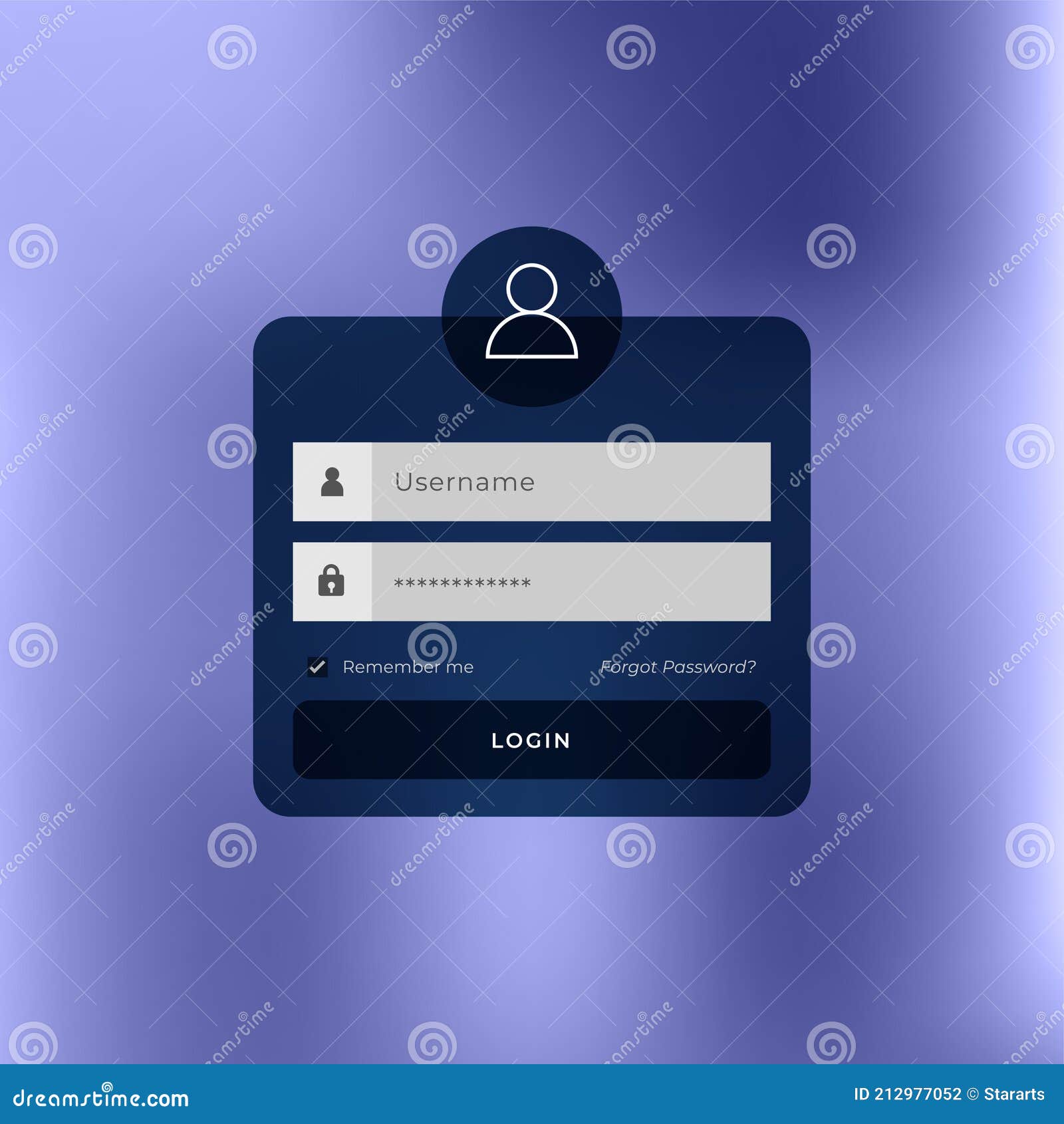 Dark Login Page Web Template Design Stock Vector - Illustration of ...