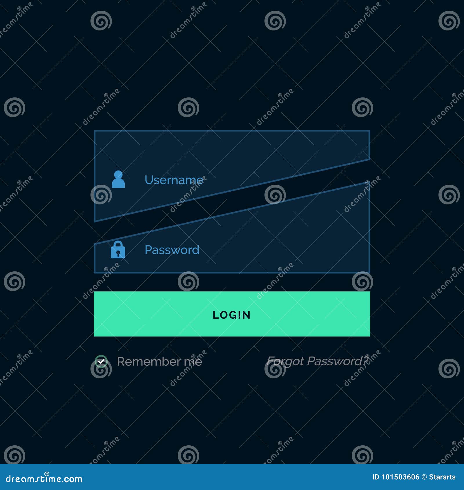 Dark Login Template Ui Design Vector Stock Vector - Illustration of ...