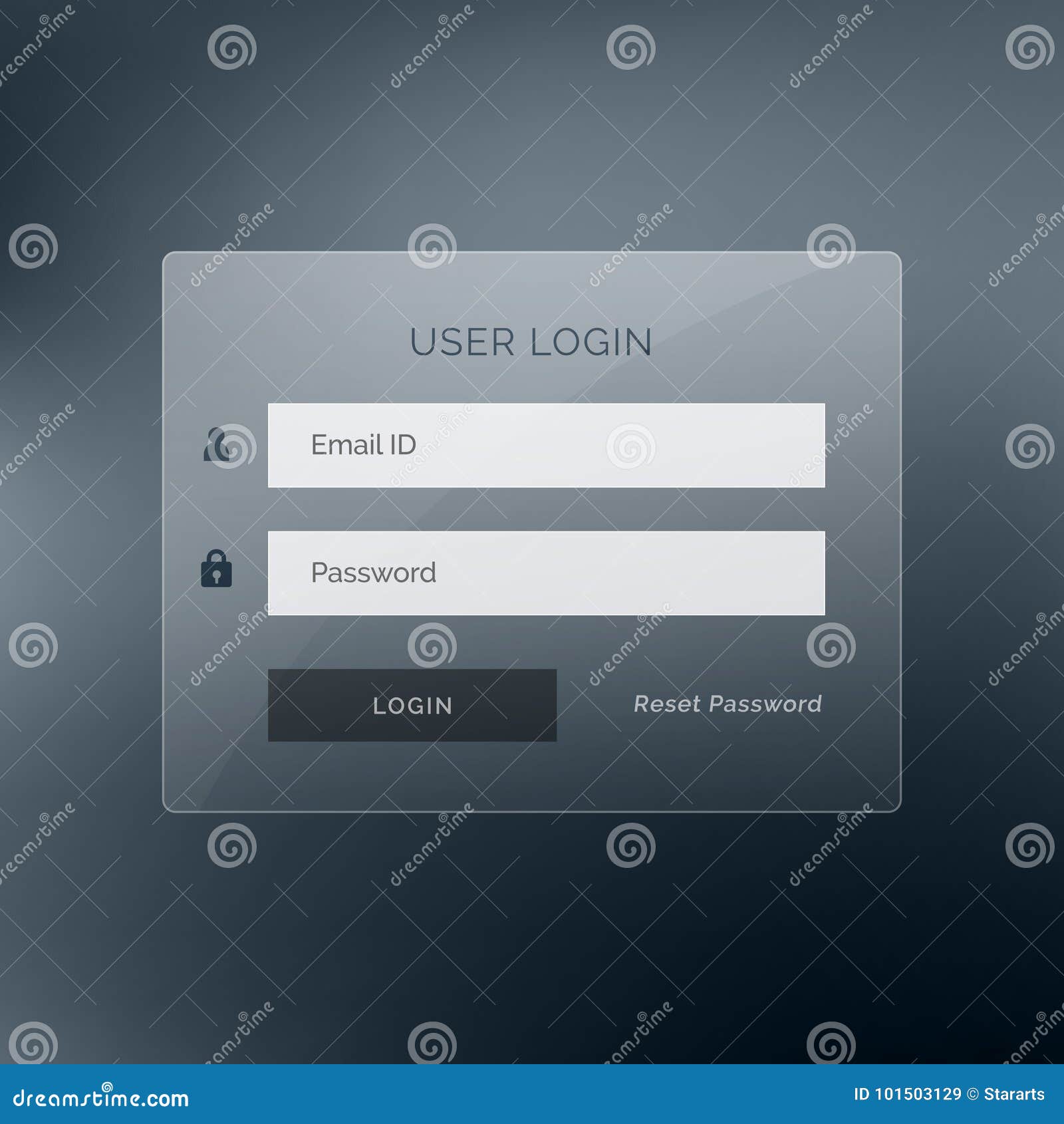 Dark Login Ui Design Template Stock Vector - Illustration of username ...