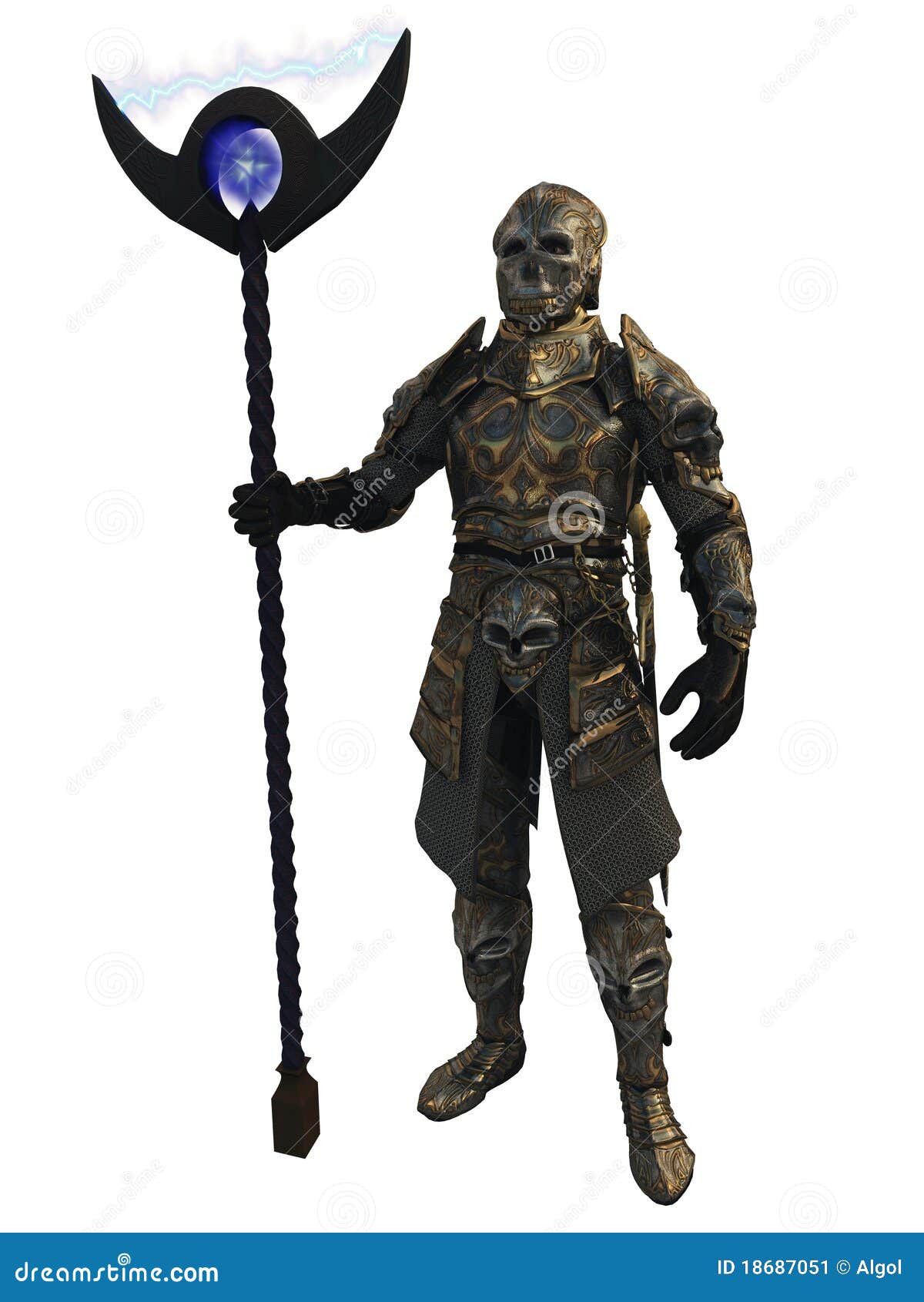 Dark Lord in Silver Armour stock illustration. Illustration of digital ...