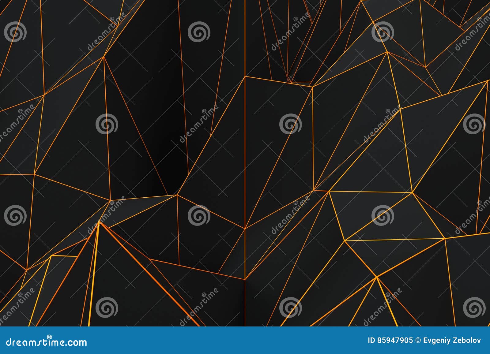 Dark Low Poly Displaced Surface with Glowing Connecting Lines Stock ...